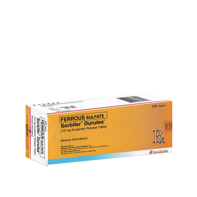 SORBIFER DURULES Ferrous Sulfate 310mg Sustained Release Tablet 1's ...